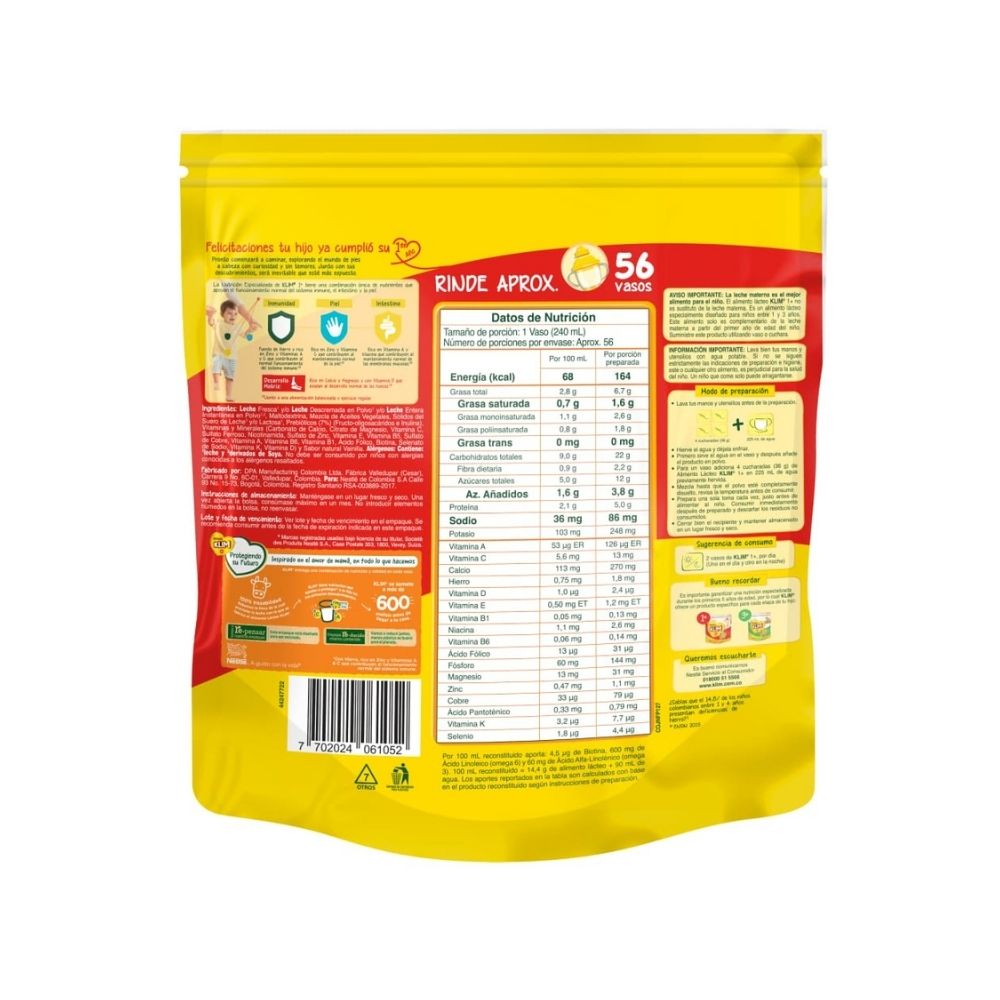 KLIM 1+ PREBIO POLVO BOLSA 2000 G - Farmacia Pasteur - Medicamentos y ...