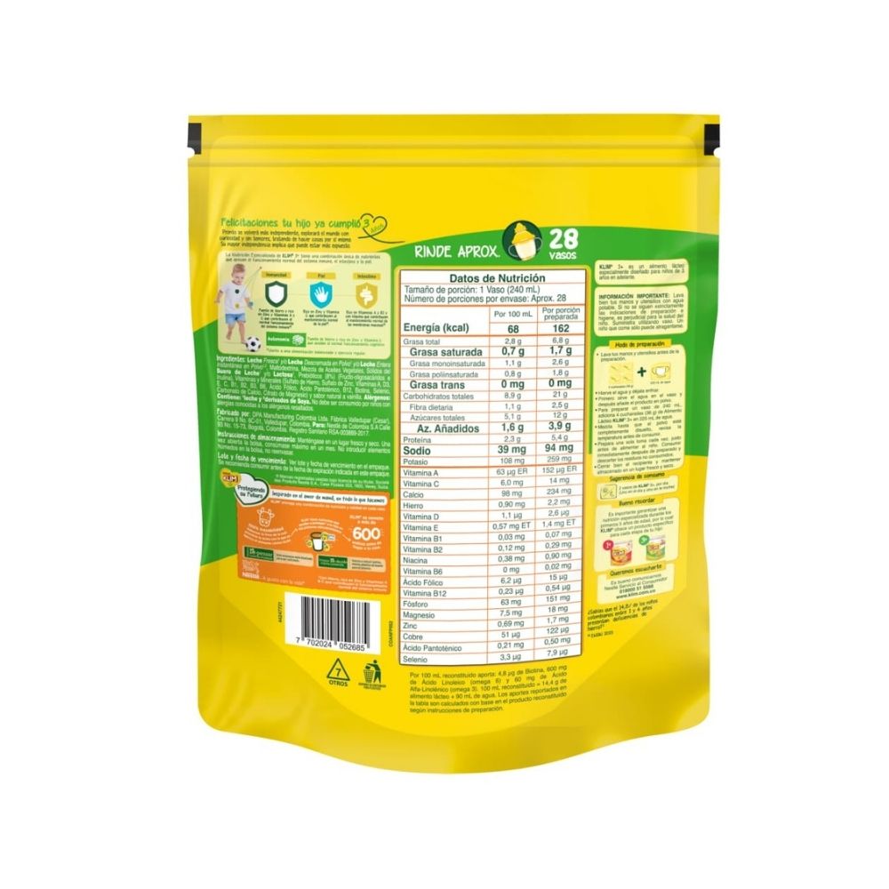 KLIM 3+ PREBIO POLVO BOLSA 1000 G - Farmacia Pasteur - Medicamentos y ...