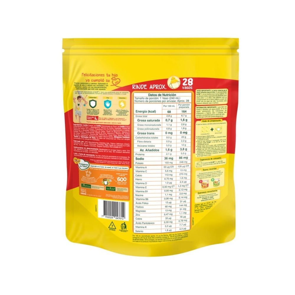 KLIM MIEL PREBIO 1+ POLVO BOLSA 1000 G - Farmacia Pasteur - Farmacias ...