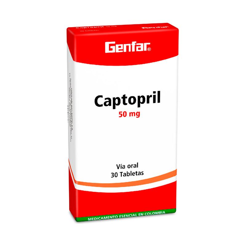 CAPTOPRIL GENFAR TABLETAS 50 MG - Farmacia Pasteur - Medicamentos y ...