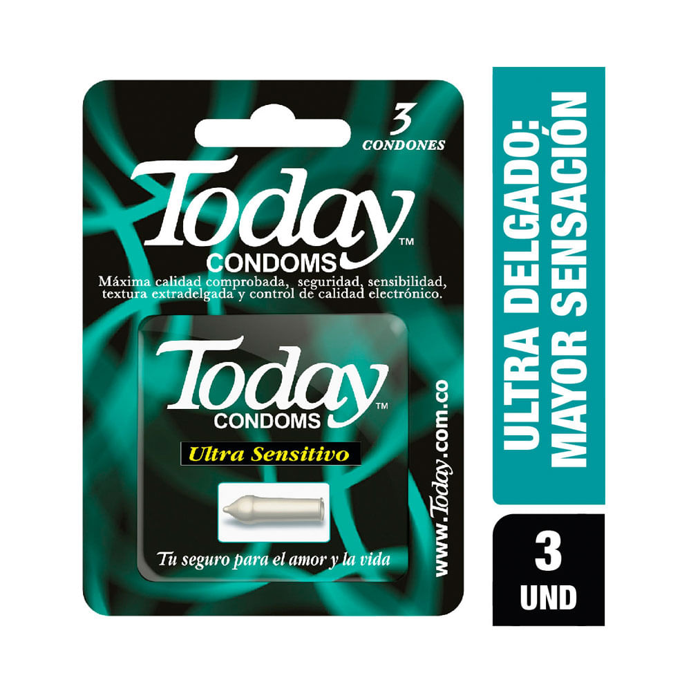 CONDON TODAY ULTRA SENSITIVE PRESERVATIVOS X 3 UND - Farmacia Pasteur ...