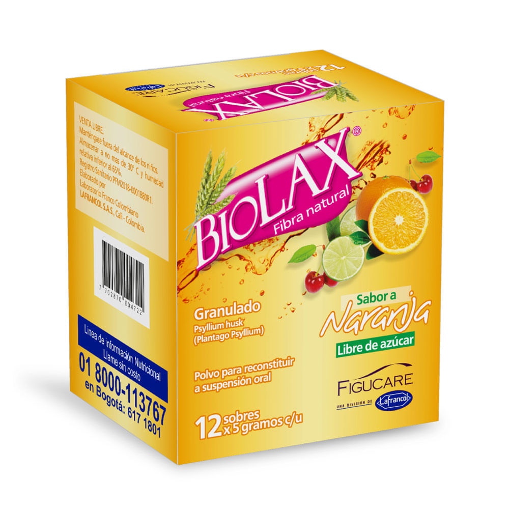 BIOLAX 5 G C/U SOBRES NARANJA - Farmacia Pasteur - Farmacias Pasteur