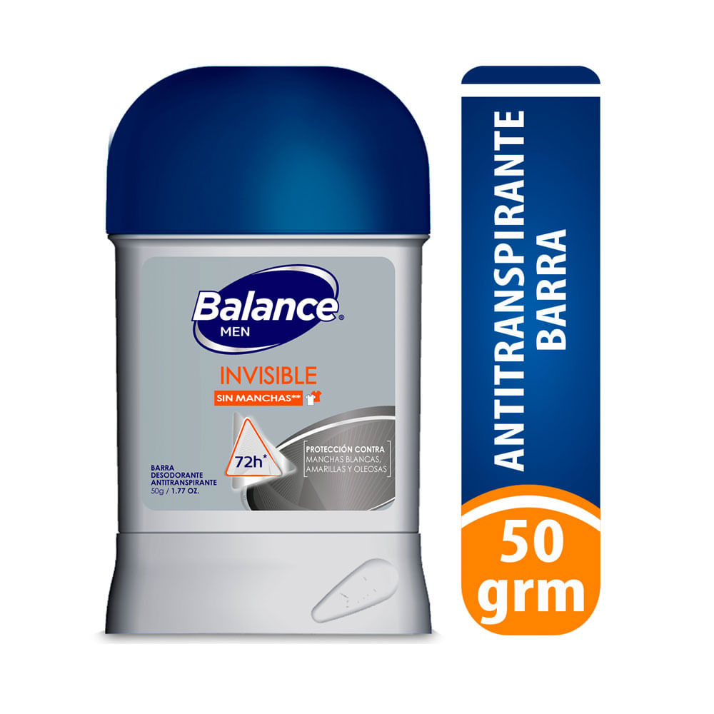 DESODORANTE BALANCE MEN INVISIBLE BARRA 50 G - Farmacia Pasteur ...