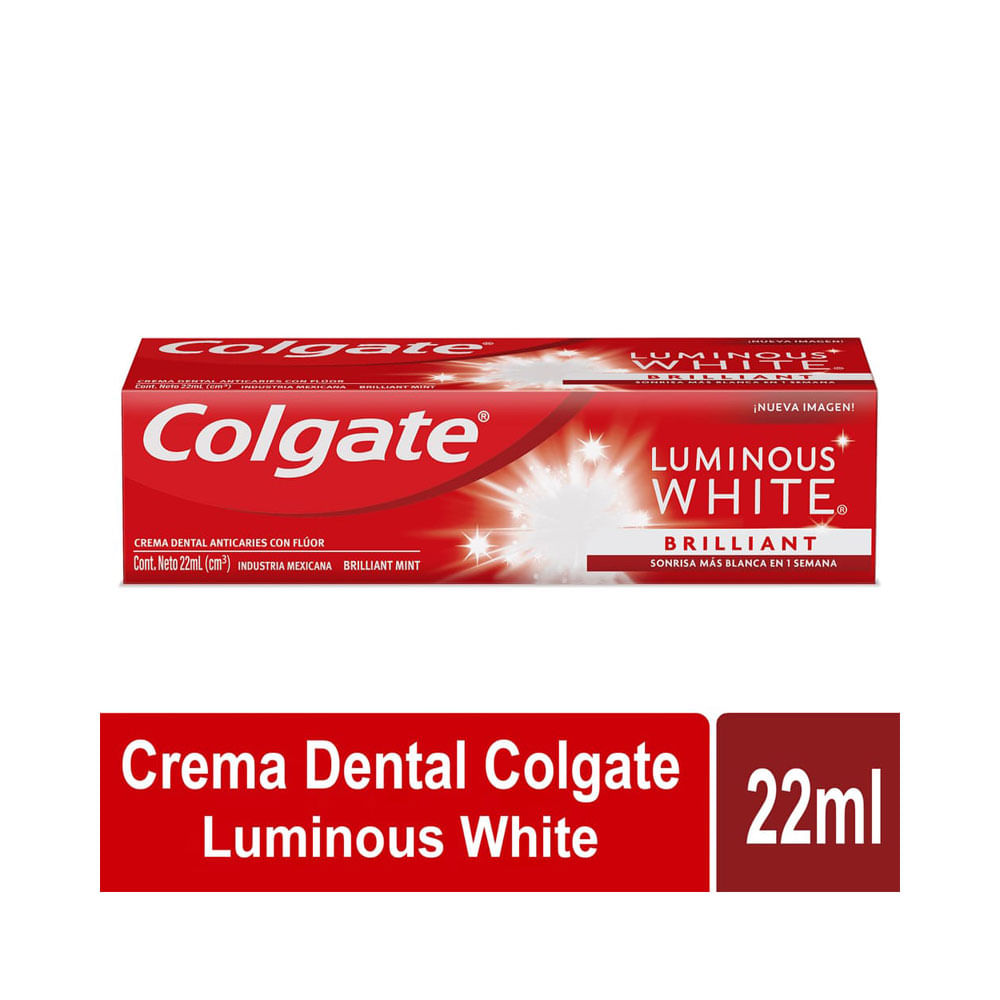 CREMA DENTAL COLGATE LUMINOUS WHITE CAJA 22 ML - Farmacia Pasteur ...