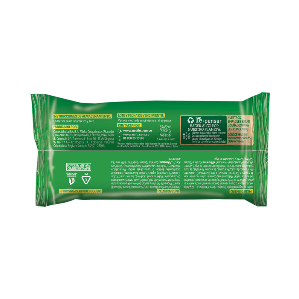 GALLETAS MILO SANDWICH CHOCOLATE Y LECHE BOLSA 34 G - Farmacia Pasteur ...