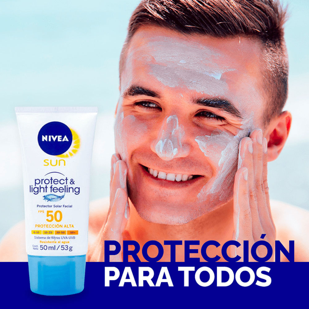 PROTECTOR SOLAR NIVEA SUN FACE LIGHT FEEL SPF 50 TUBO 50 ML - Farmacia ...