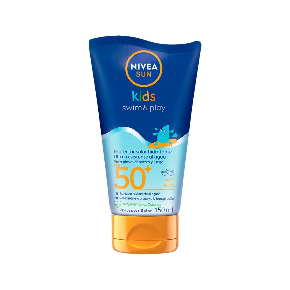 PROTECTOR SOLAR NIVEA SUN KIDS SWIN Y PLAY SPF 50+ TUBO 150 ML - Farma ...