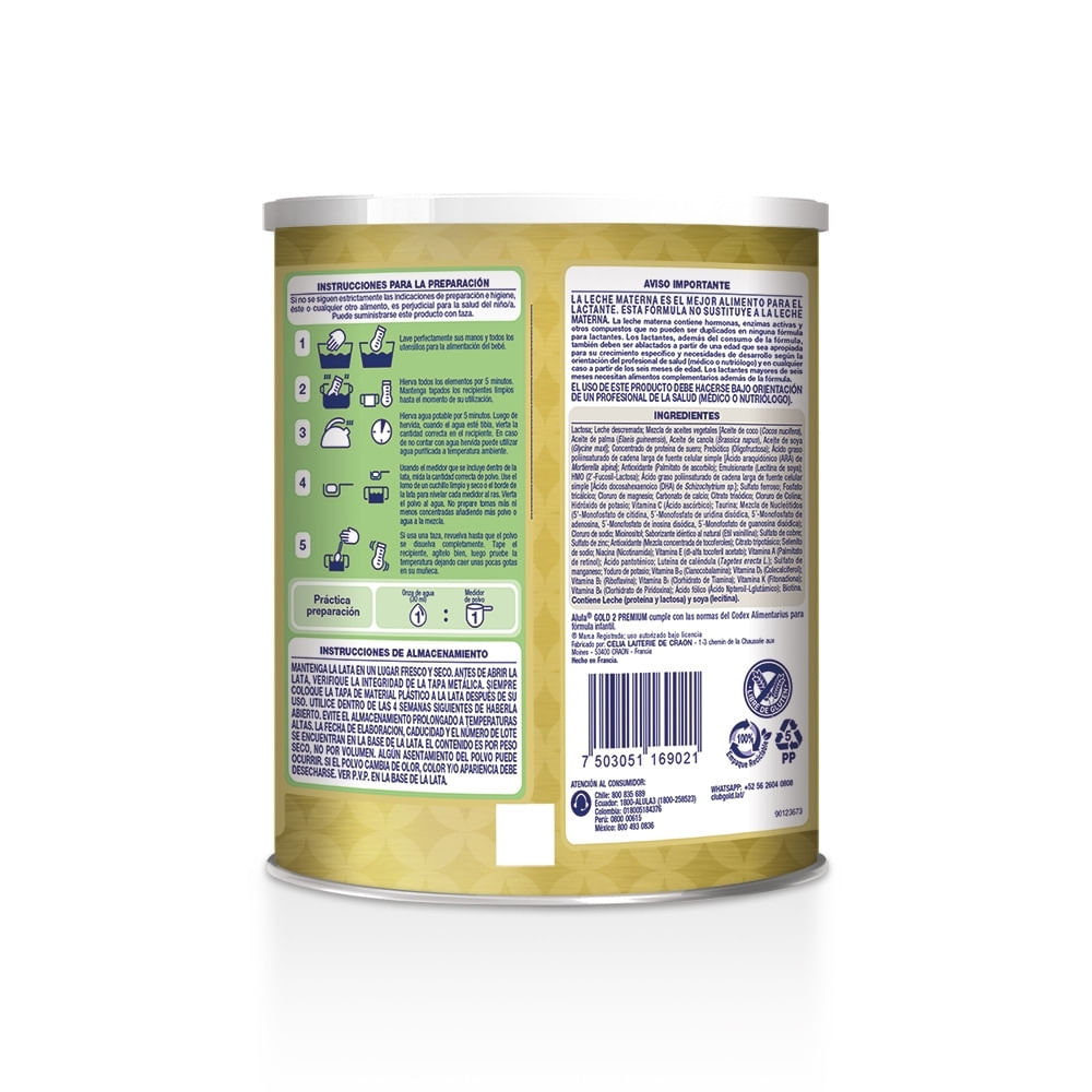 ALULA GOLD 2 LATA 400 G - Farmacia Pasteur - Medicamentos y cuidado ...