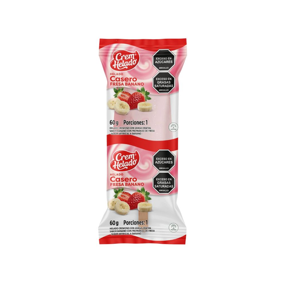 HELADO CASERO CREM HELADO FRESA-BANANO 60 G - Farmacia Pasteur ...