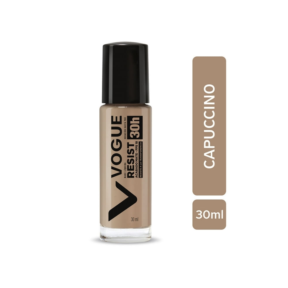 BASE LIQUIDA VOGUE RESIST CAPUCCINO FRASCO 30 ML - Farmacia Pasteur ...