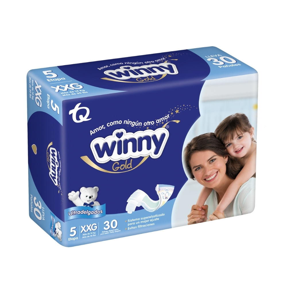 PAÑALES WINNY GOLD ETAPA 5 BOLSA X 30 UNDS - Farmacia Pasteur ...