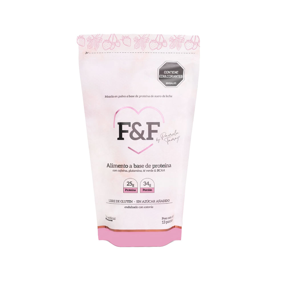 PROTEINA F&F POLVO FRESA BOLSA 442 G - Farmacia Pasteur - Farmacias Pasteur